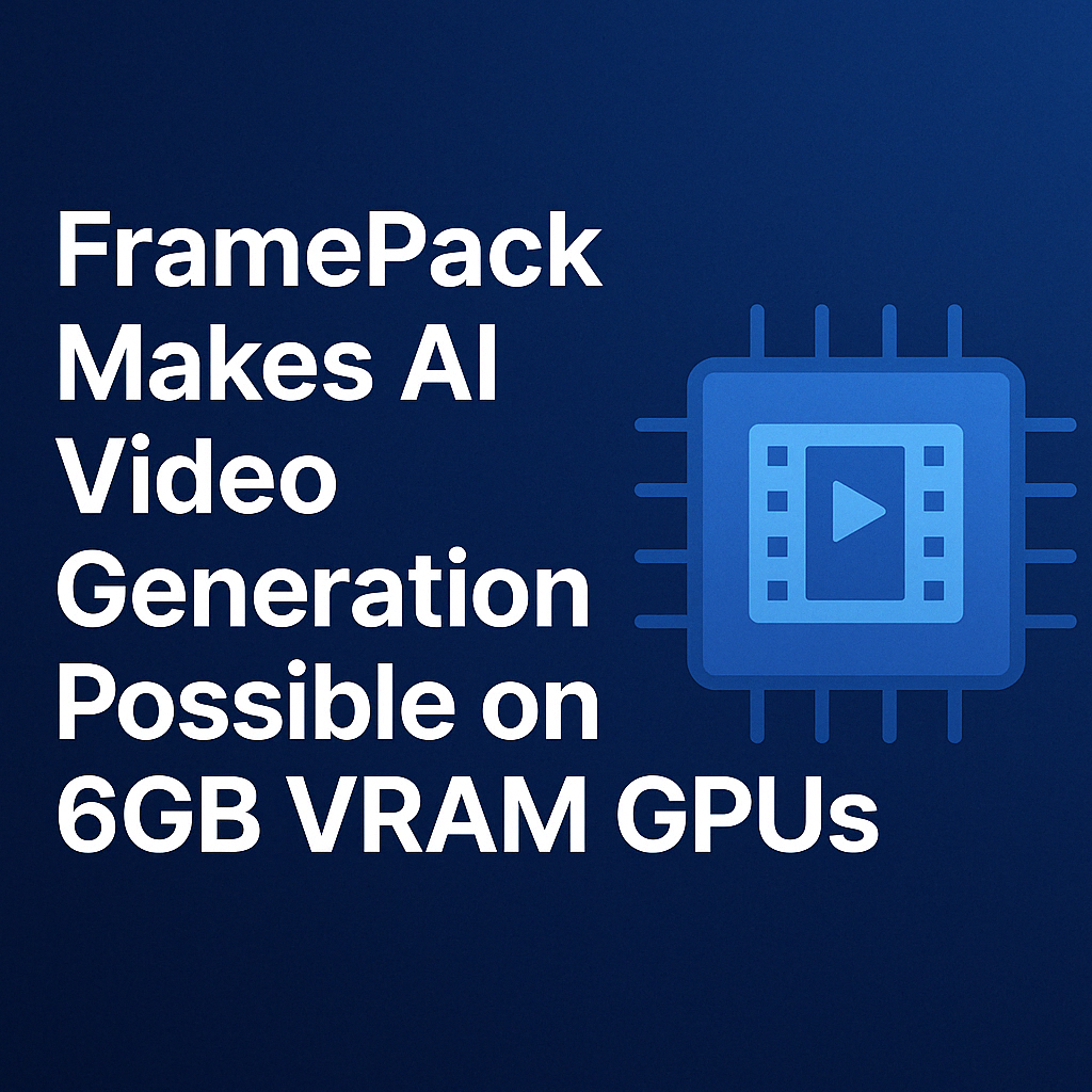 FramePack Revolutionizes AI Video Generation on Budget GPUs with Just 6GB VRAM